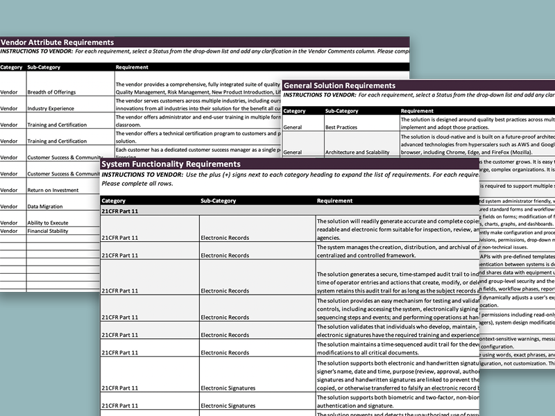 QMS Software RFP Template